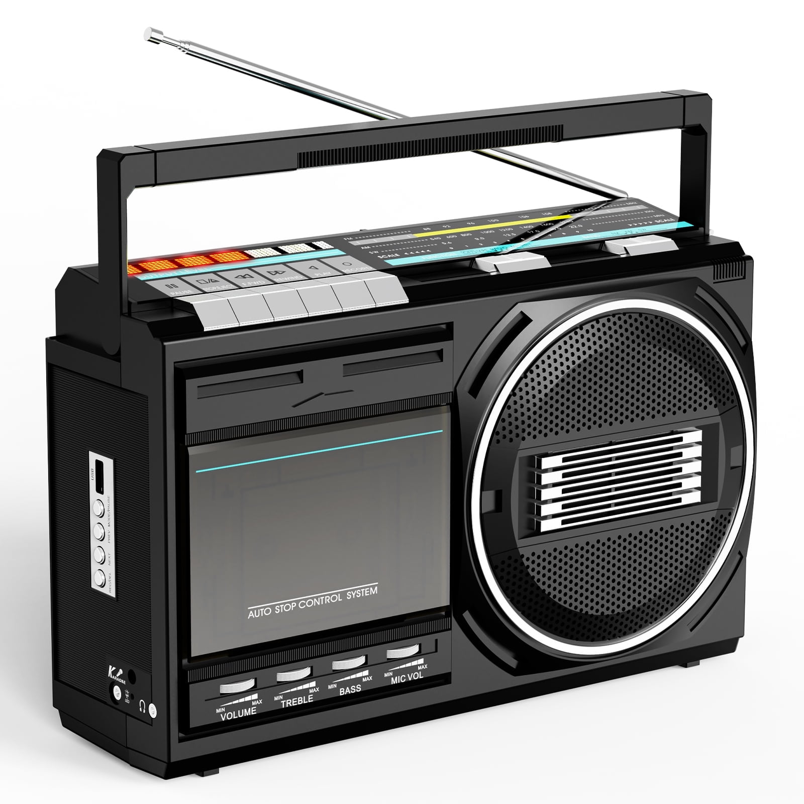 Boombox Cassette Tape Player Recorder FM/AM SW Radios with Bluetooth ...