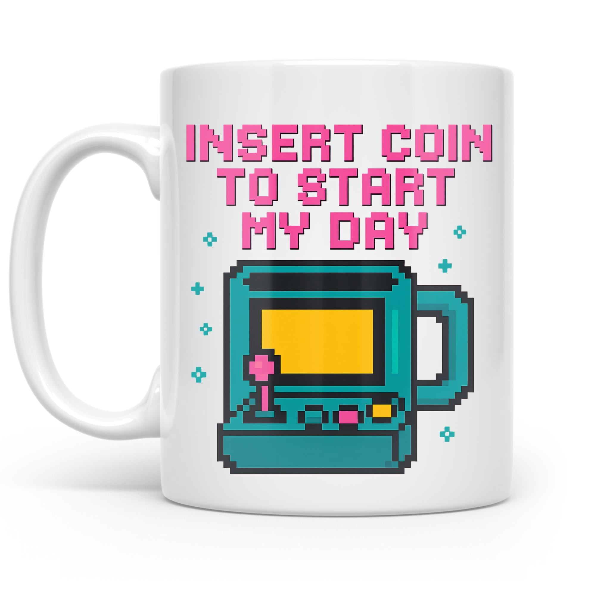 Retro Gamer 11 oz Coffee Mug - Vintage Arcade White Ceramic Gift ...