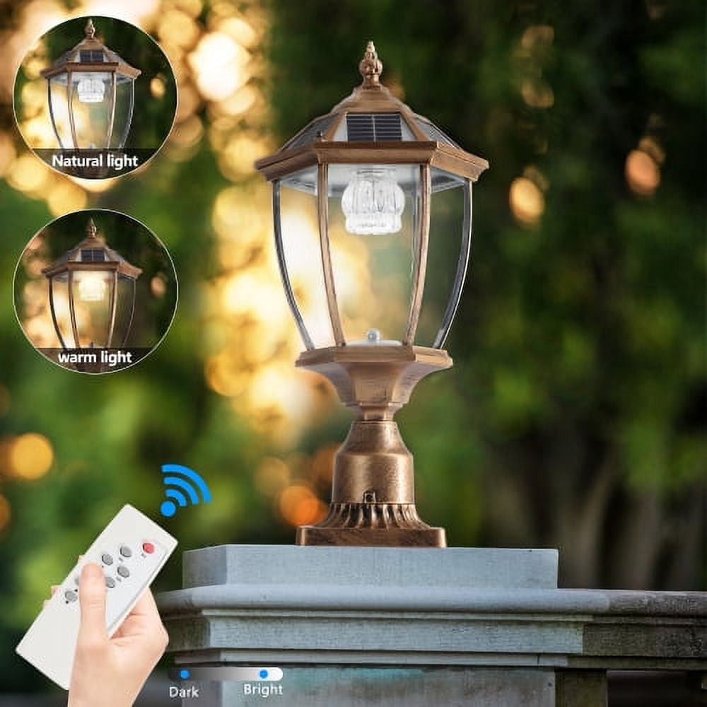 Retro gold Solar Column Headlights With Dimmable LED 1 pack - Walmart.com