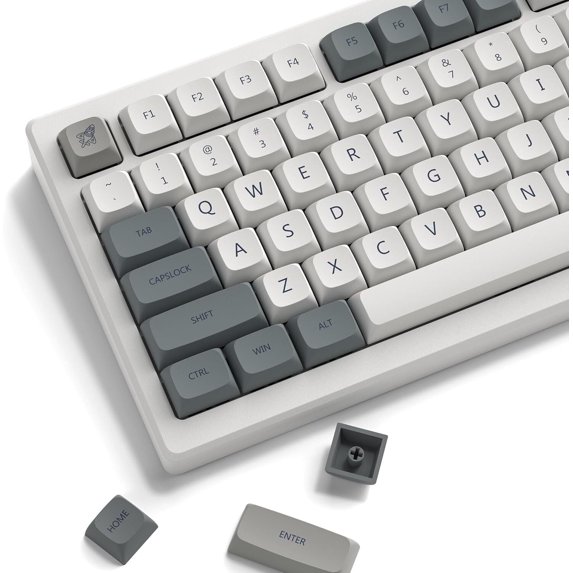 Retro keycaps, Japanese Style Double Shot PBT Keycaps Set 139keys Grey ...