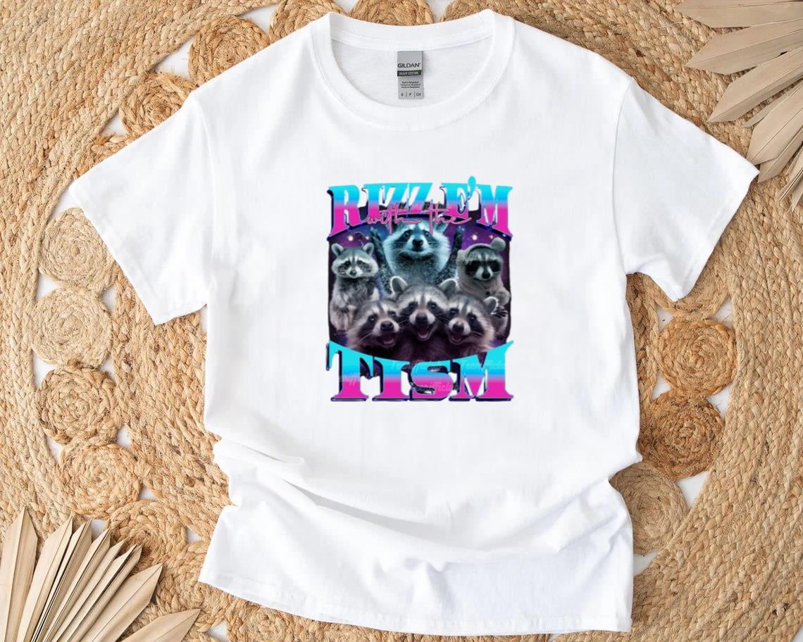 Retro meme rizz em T-Shirt with autism pride and funny y2k aesthetic ...