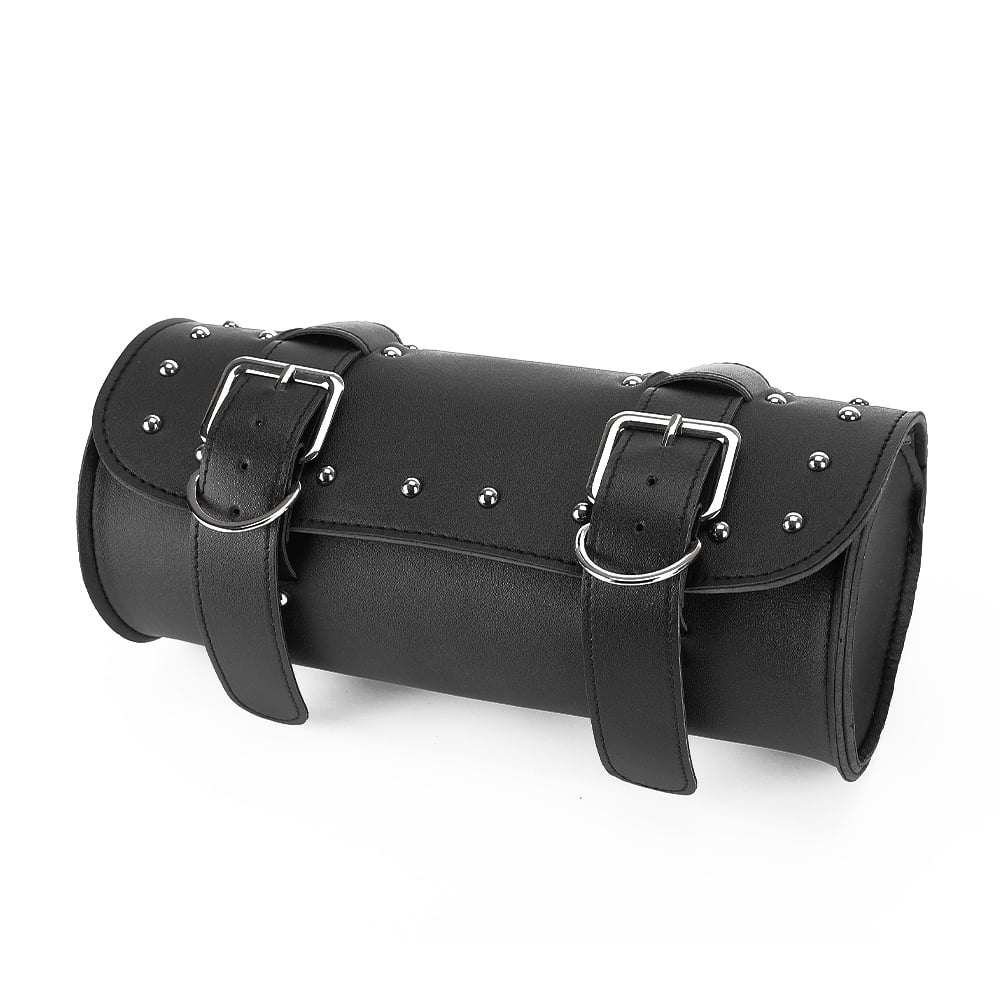 Retro motorcycle tool bag front fork handlebar bag pu leather motorbike ...