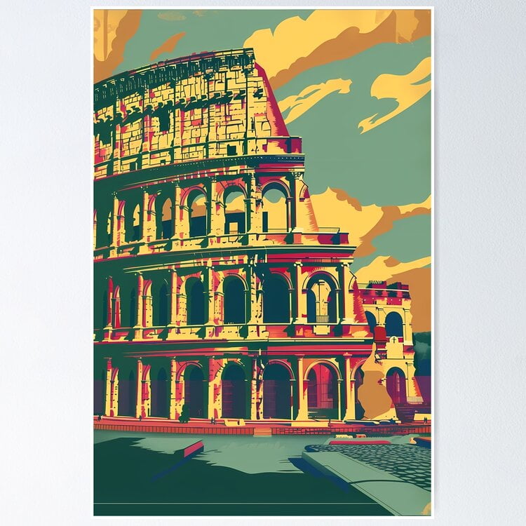 Retro poster "The Colosseum" Poster - KIRA.179, UNFRAMED-8x12 - Walmart.com