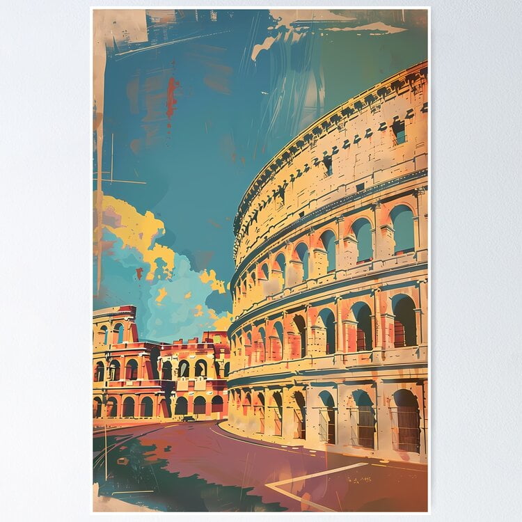 Retro poster "The Colosseum" Poster - KIRA.189, UNFRAMED-24x36 ...