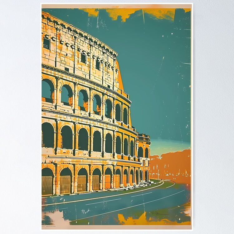 Retro poster "The Colosseum" Poster - KIRA.207, UNFRAMED-8x12 - Walmart.com