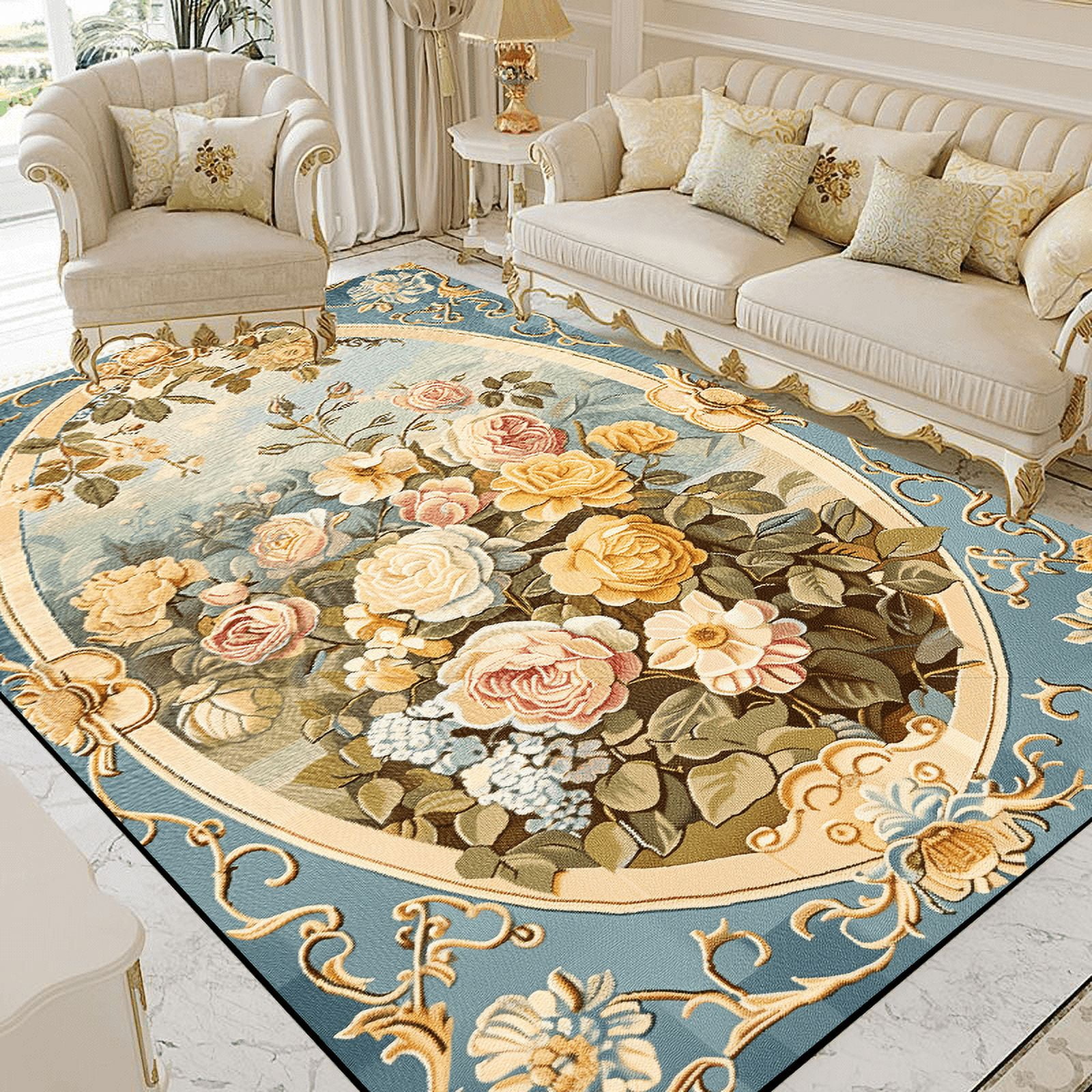 Retro ration European Style Carpets Living Room Flower Pattern Rugs ...
