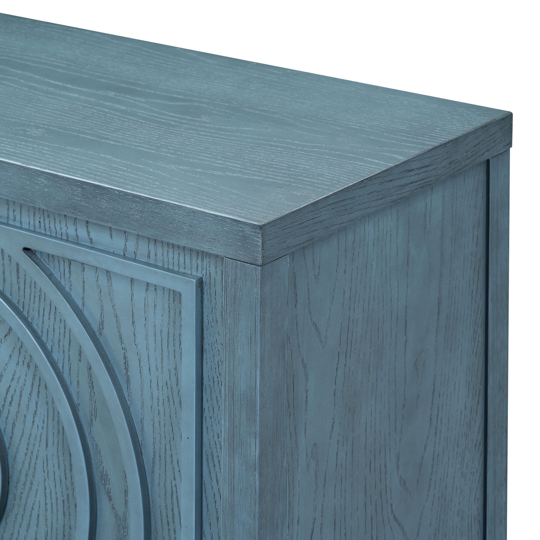Retro sideboard with circular groove design and built - in adjustable ...