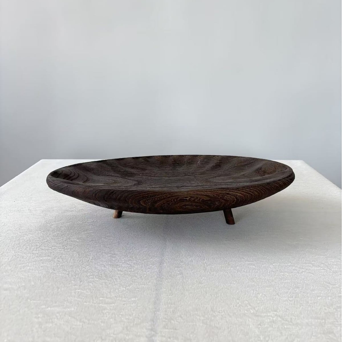 Retro solid wood triangular bracket tray, handmade household desktop ...