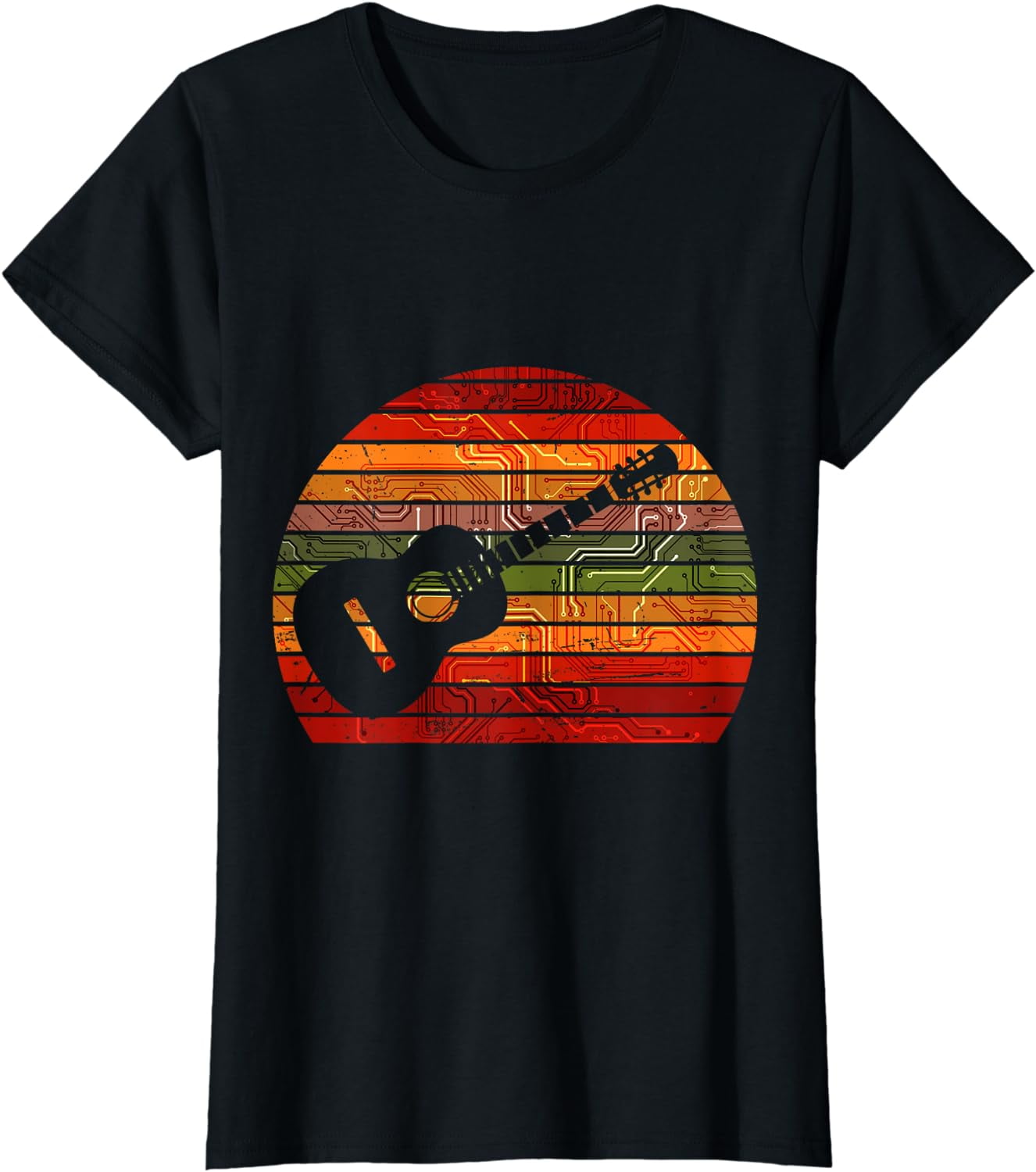 Retro style Vintage Guitar Keyboard Musical Instrument T-Shirt ...