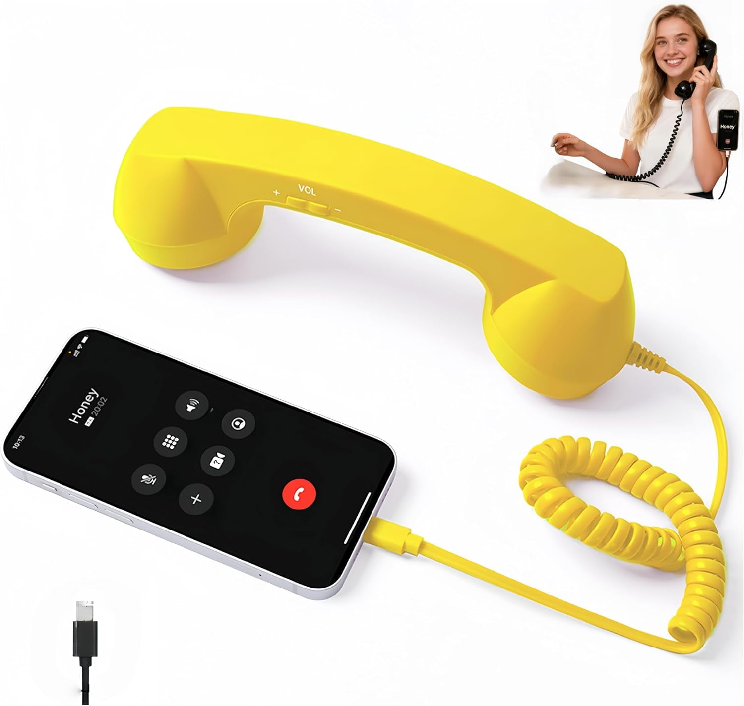 Retro telephone handset, equipped with clear call noise reduction ...