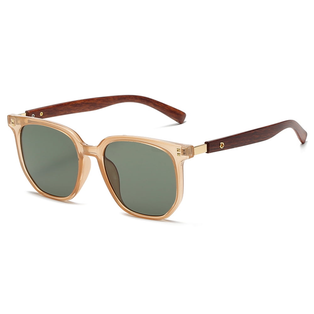 Retro Wood Grain Leg Frame Round Face Fashion Sunshade Sunglasses, Made ...