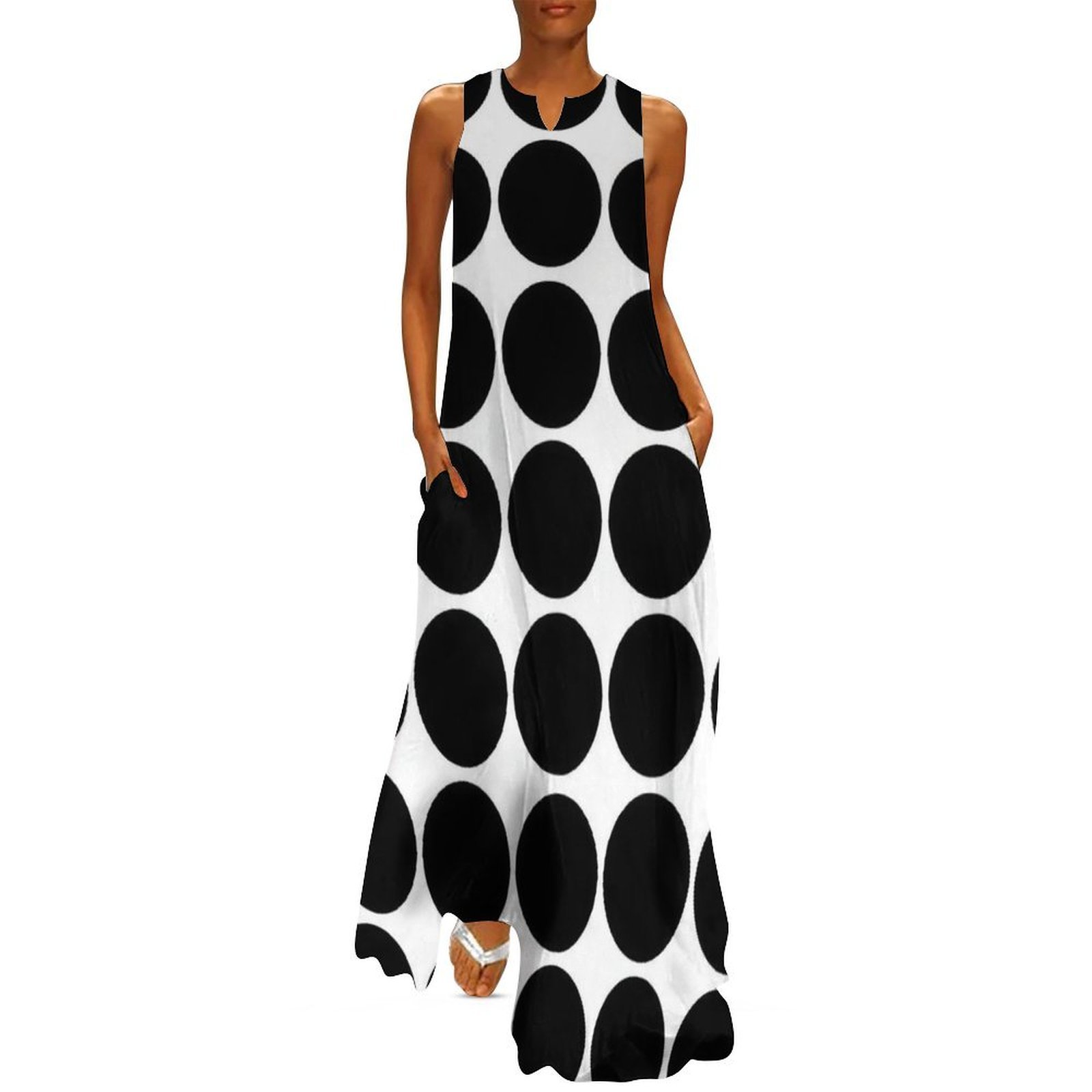 Retro960 S Mod Contrast Circles Long Dress luxury evening dresses women ...