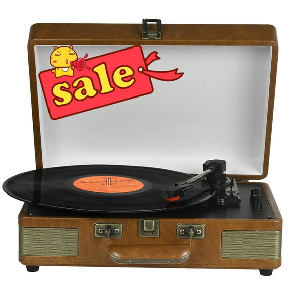 Vinyl Record Player Wireless Turntable Bluetooth 3-Speed Portable ...