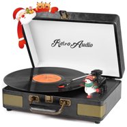 DIGITNOW Bluetooth Vinyl Record Player, 3-Speed Turntable, Built-in Stereo Speakers, Suitcase ...