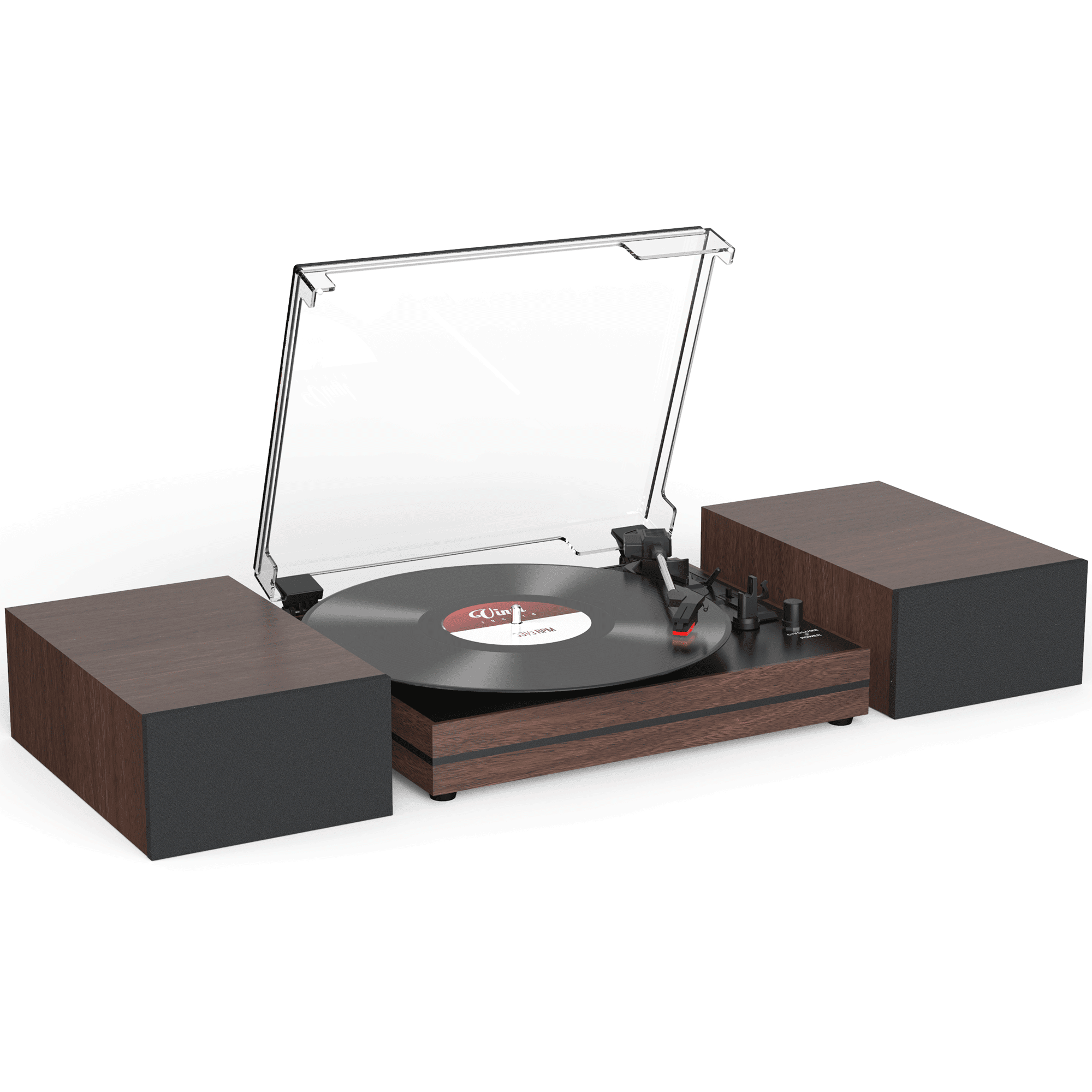 RetroAudio Vinyl Record Player with Bookshelf Speakers Belt-Driven ...