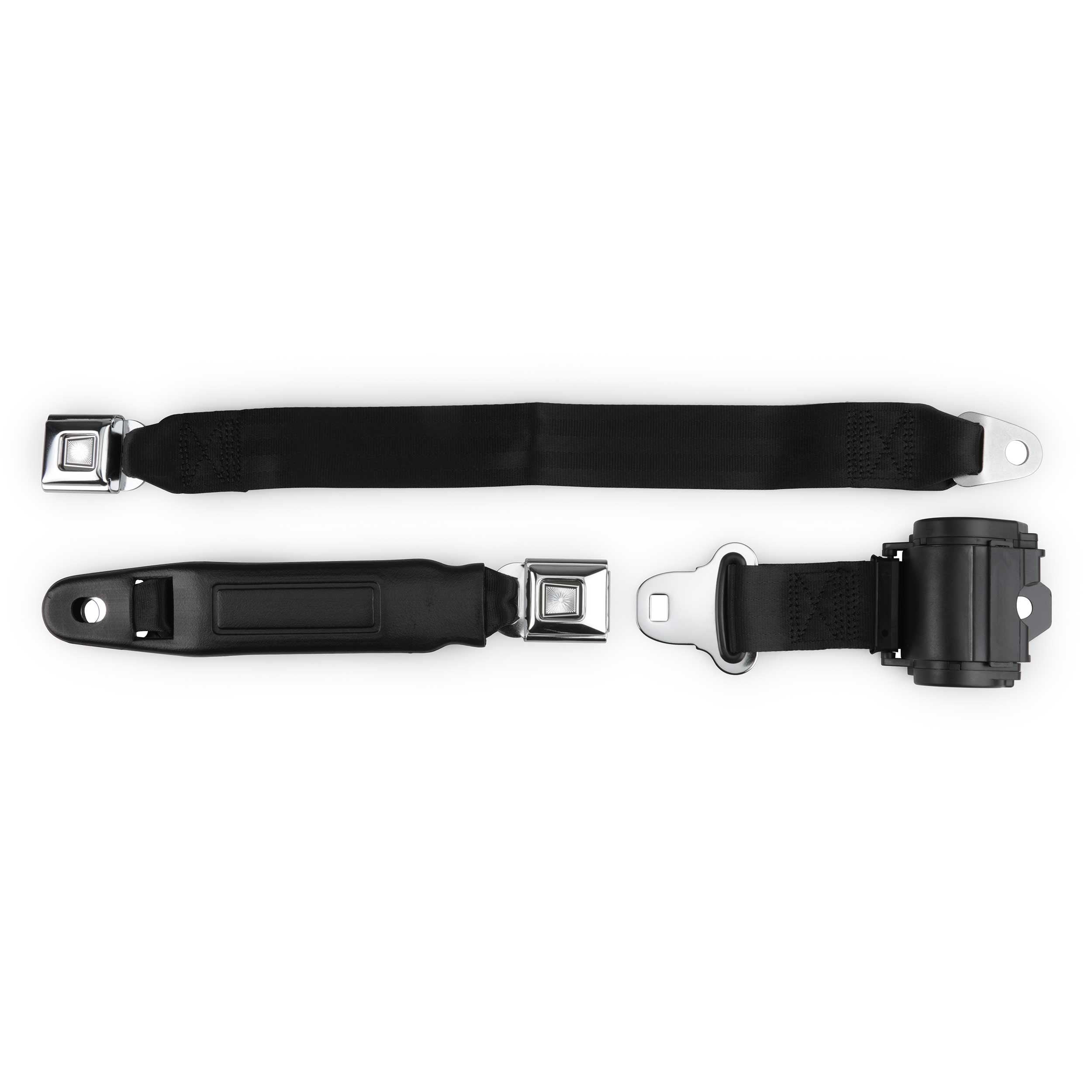 RetroBelt Black Pushbutton Retractable Lap Seat Belt - Bench Seat No Hardware - Walmart.com