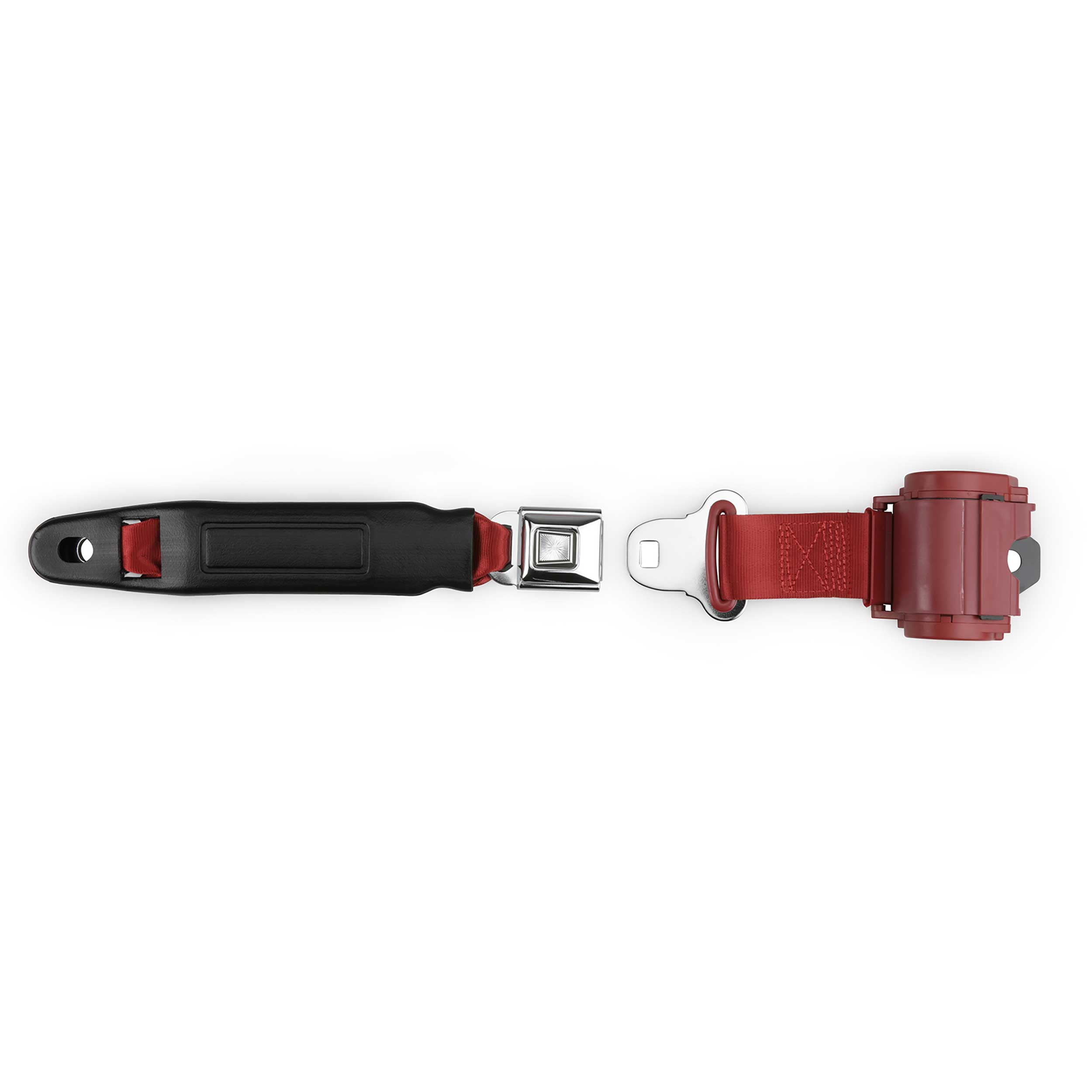 RetroBelt Bright Red Push Button Retractable Lap Belt - Bucket Seat No ...