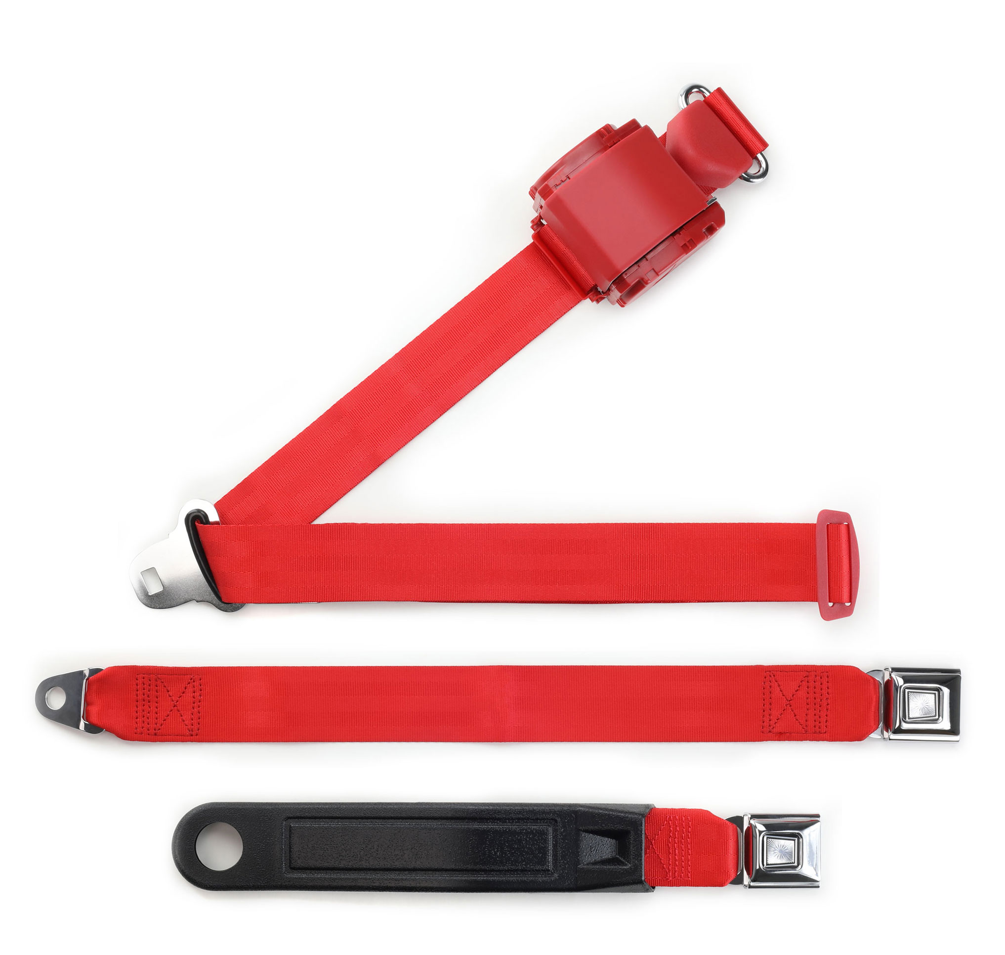 RetroBelt Bright Red Pushbutton Shoulder Safety Belt - Bench Seat Seatbelt Classic - Walmart.com