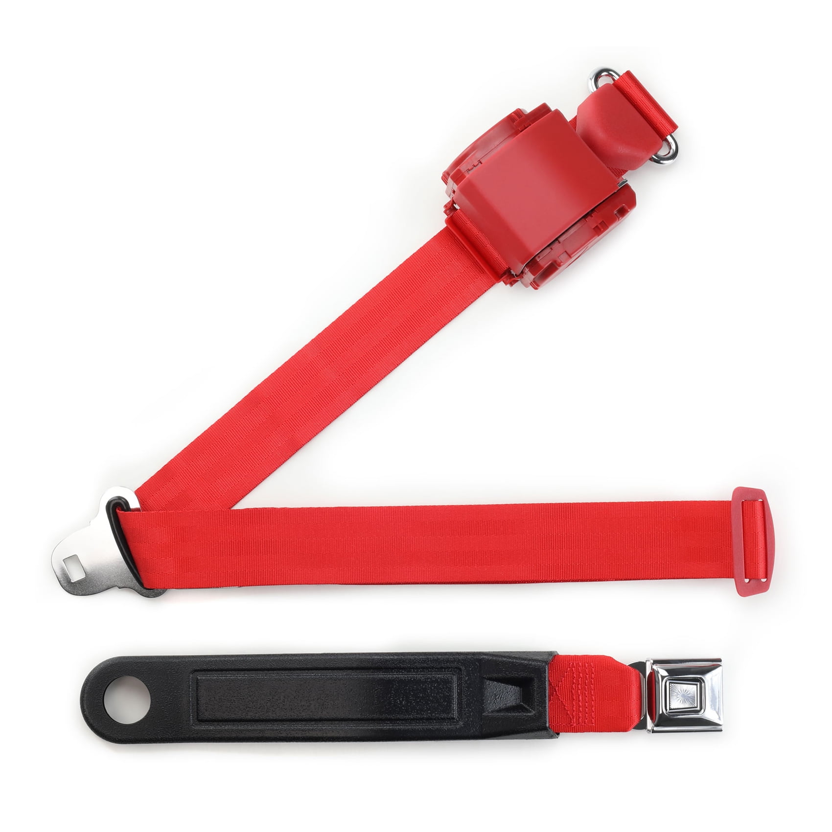 RetroBelt Bright Red Push Button 3-Point Shoulder Seat Belt - Bucket ...