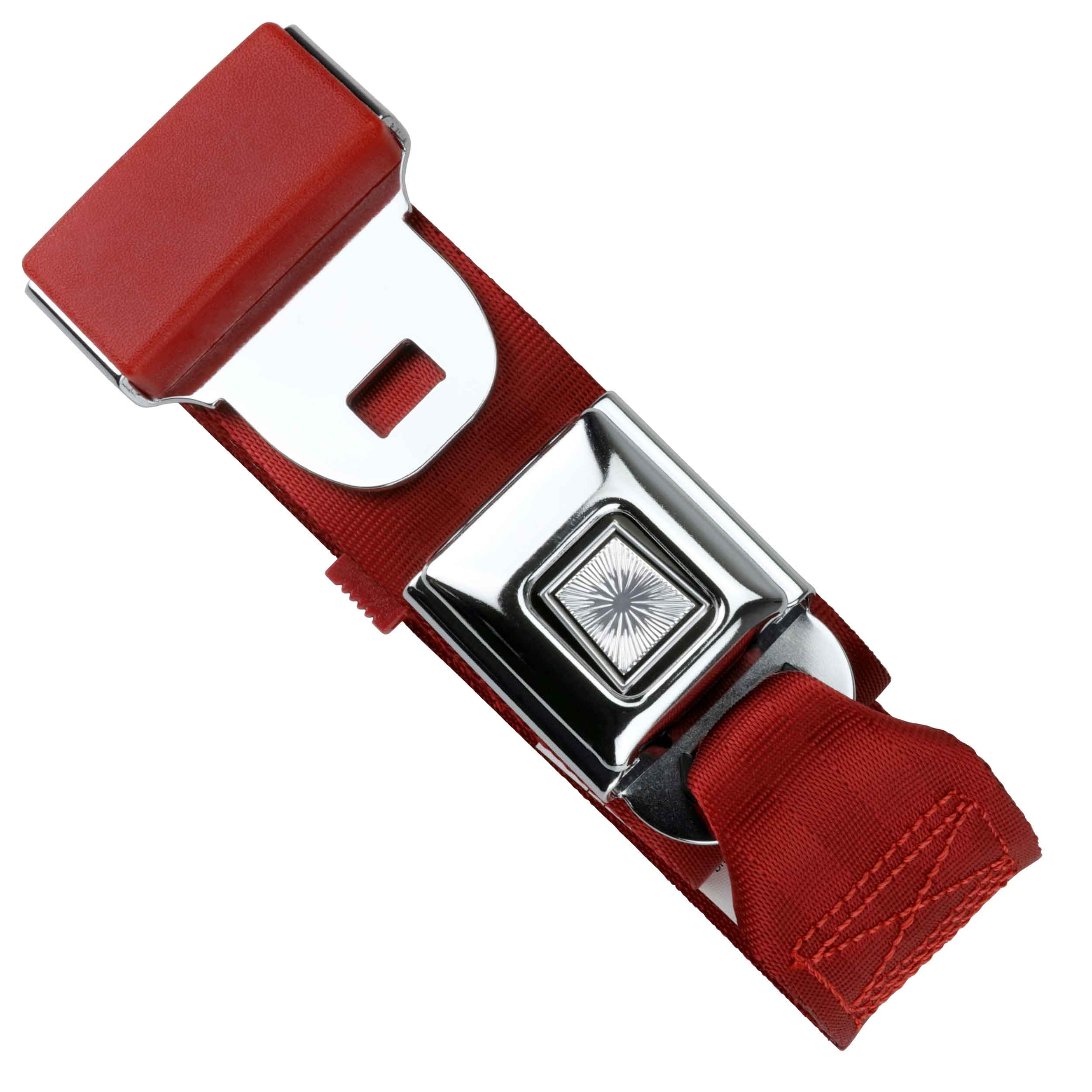RetroBelt Dark Red Push Button Lap Belt 75" With Hardware - Walmart.com