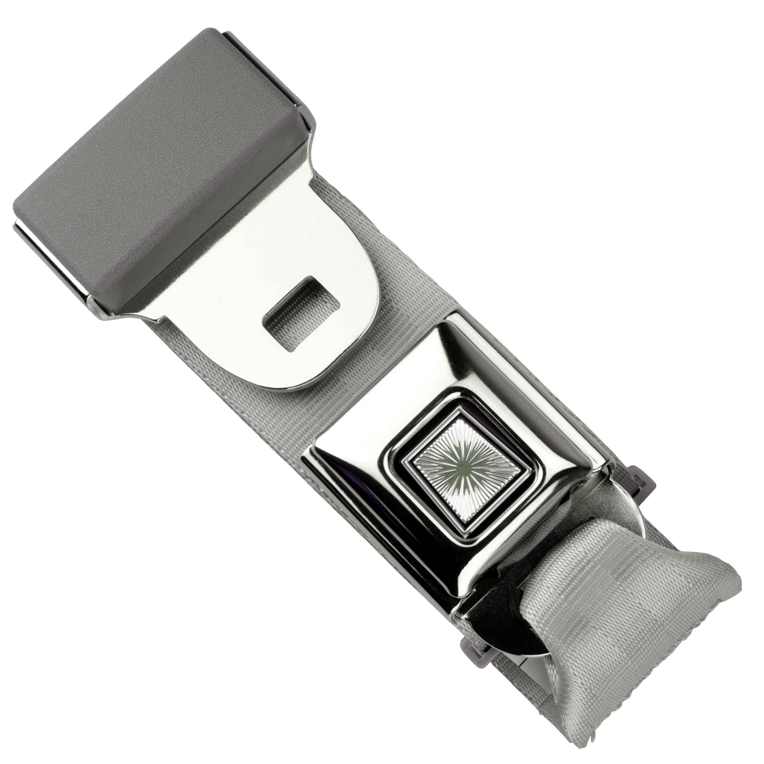 RetroBelt Silver Push Button Lap Belt 60" No Hardware Classic Seatbelt Safety - Walmart.com