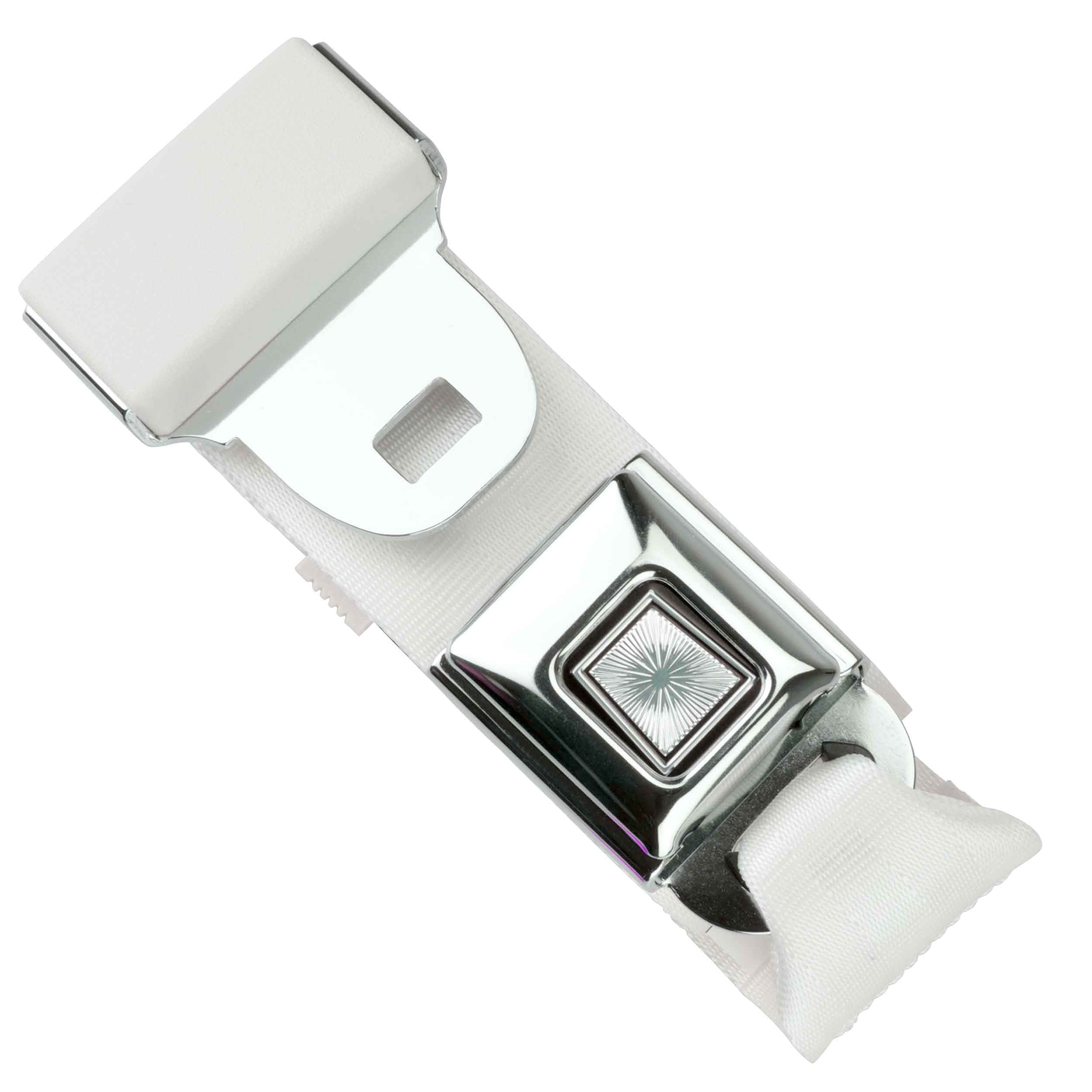 RetroBelt White Push Button Lap Belt 60" With Hardware - Walmart.com