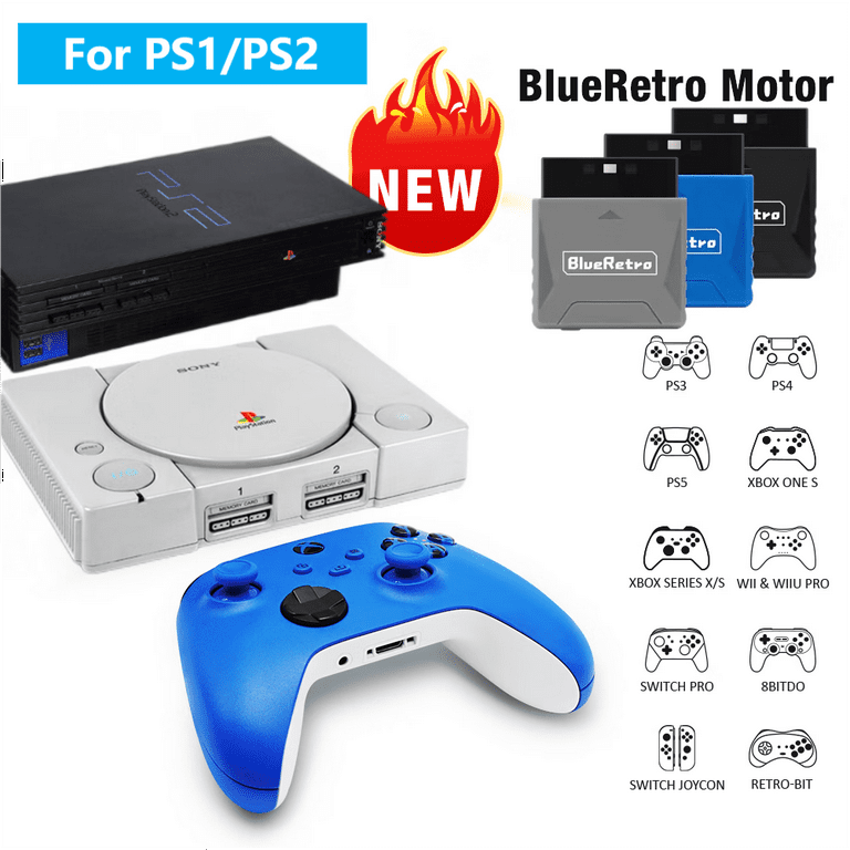 RetroScaler PS2 PS1 Mini Wireless Controller Adapter Supports PS2 PS1 Game Console Compatible with PS3 PS4 PS5 Xbox One S Series X S Switch Pro