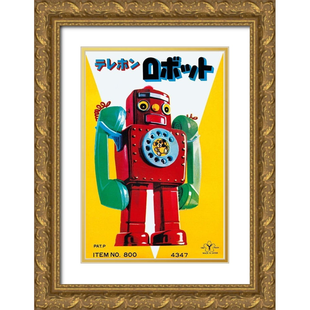 Retrobot 11x14 Gold Ornate Wood Framed with Double Matting Museum Art Print Titled - Telephone ...
