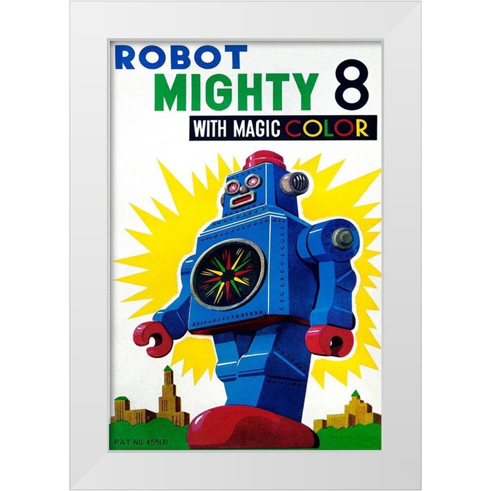 Retrobot 11x14 White Modern Wood Framed Museum Art Print Titled - Robot ...
