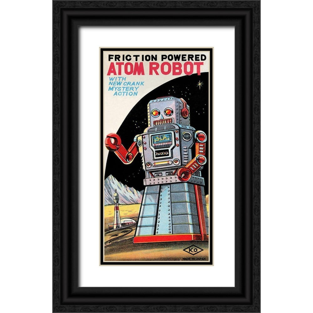Retrobot 11x18 Black Ornate Wood Framed with Double Matting Museum Art Print Titled - Friction ...