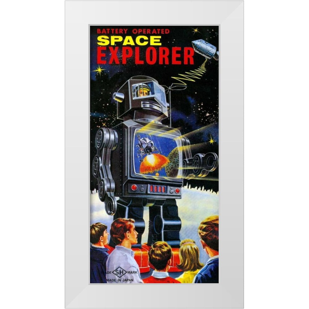 Retrobot 14x24 White Modern Wood Framed Museum Art Print Titled ...