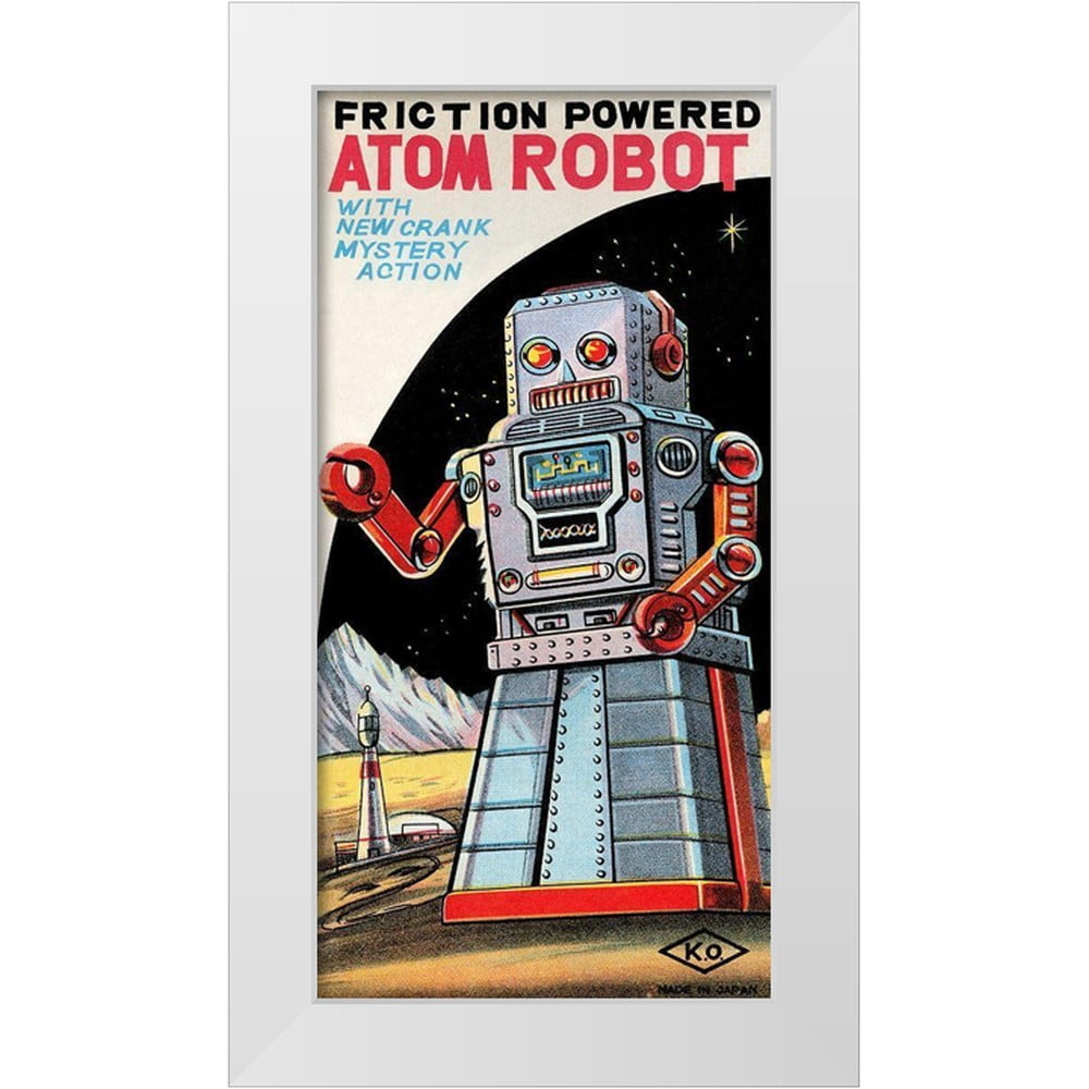 Retrobot 14x24 White Modern Wood Framed Museum Art Print Titled ...
