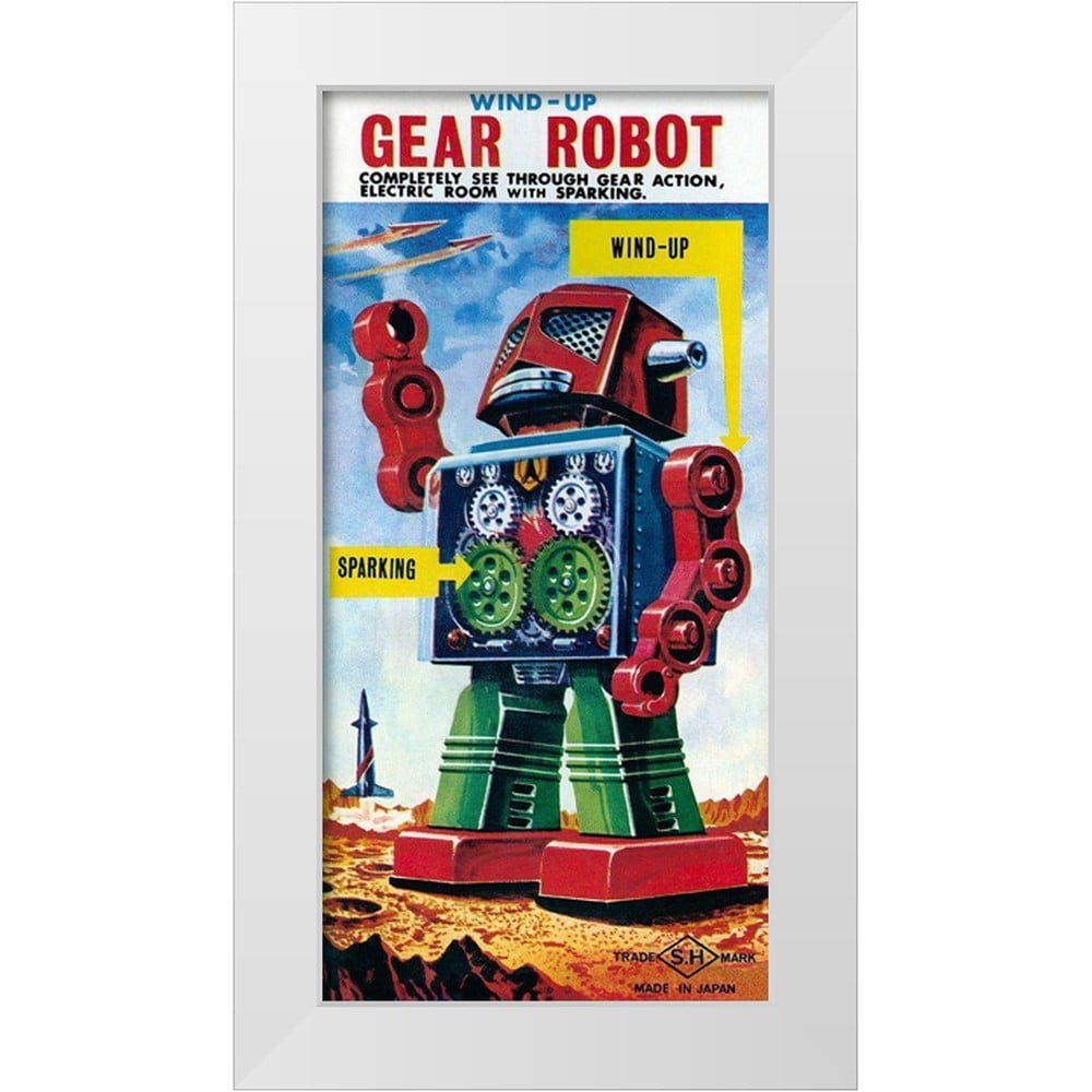 Retrobot 14x24 White Modern Wood Framed Museum Art Print Titled - Wind ...