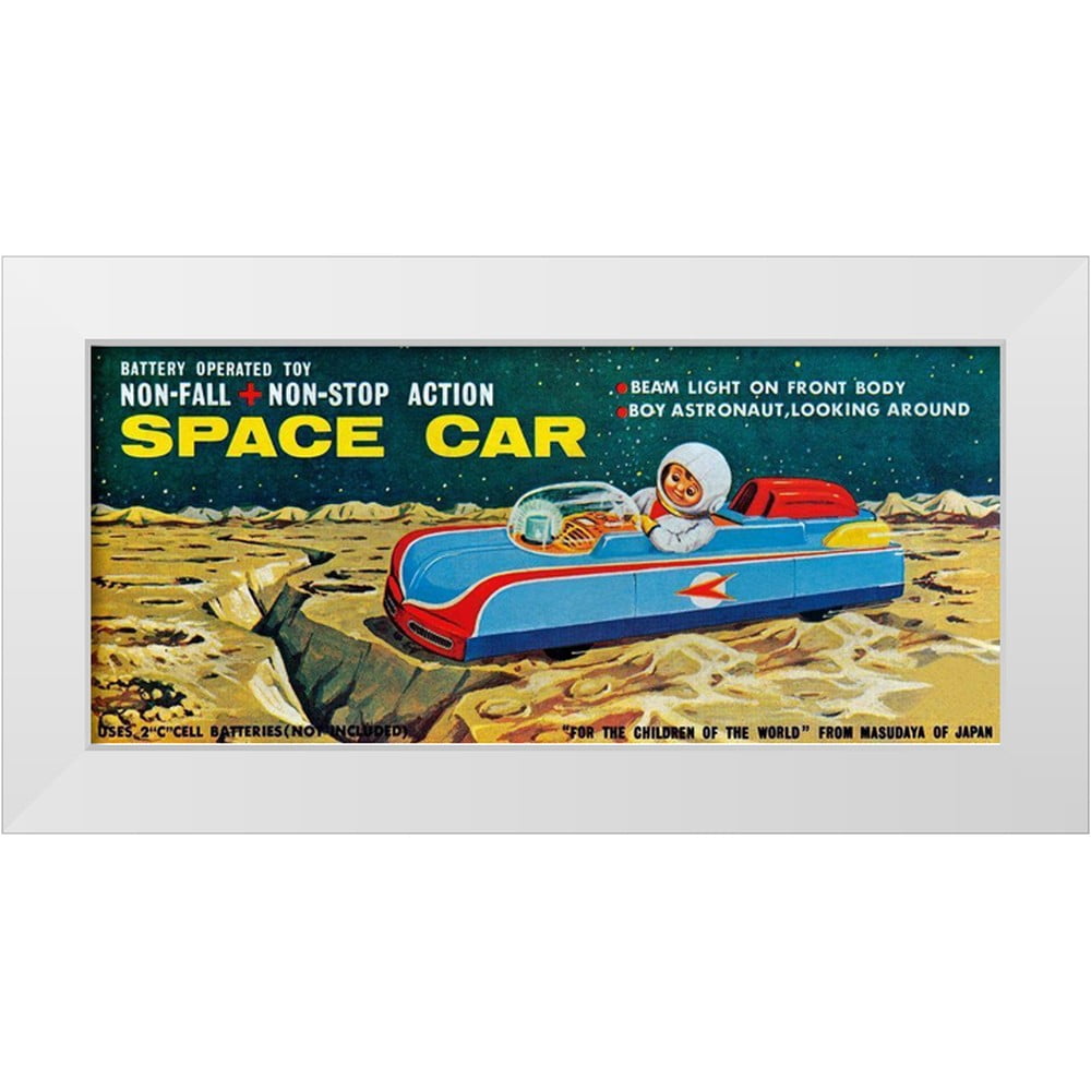 Retrobot 14x8 White Modern Wood Framed Museum Art Print Titled - Space Car - Walmart.com