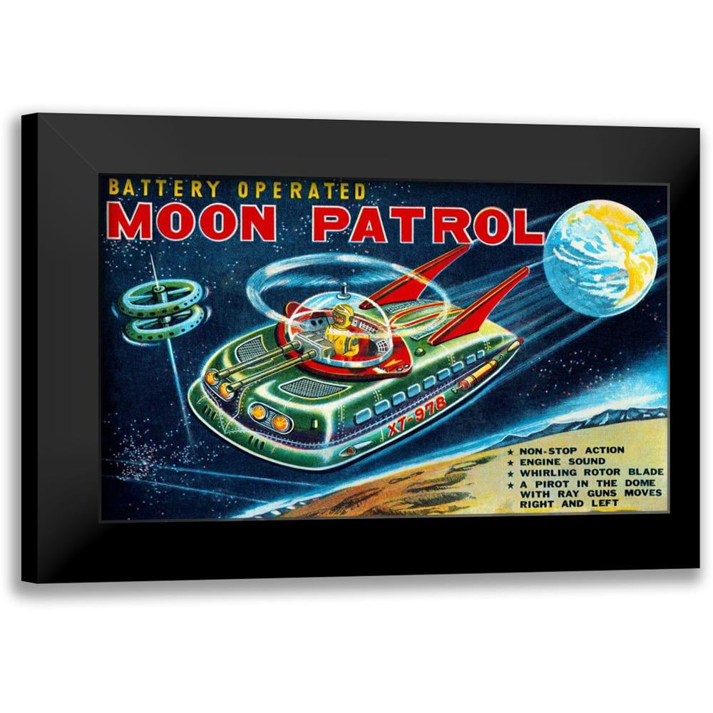 Retrobot 18x12 Black Modern Framed Museum Art Print Titled - Battery Operated Moon Patrol XT-978 ...