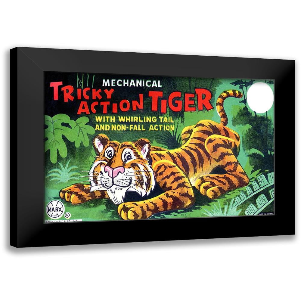 Retrobot 18x13 Black Modern Framed Museum Art Print Titled - Tricky Action Tiger - Walmart.com