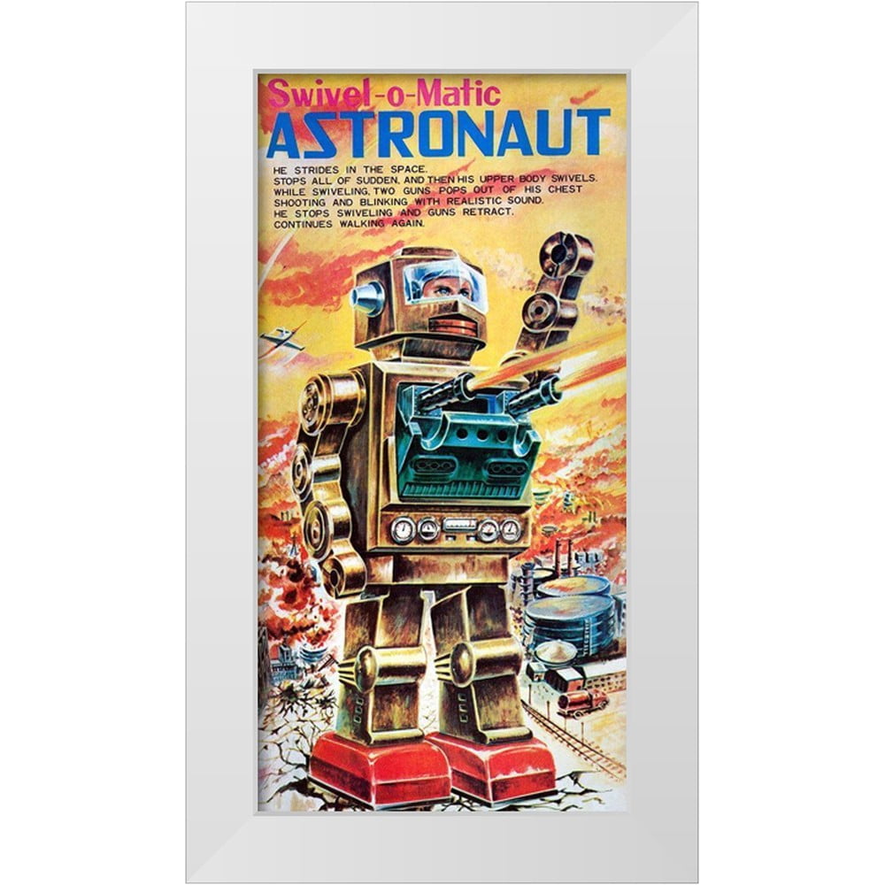 Retrobot 18x32 White Modern Wood Framed Museum Art Print Titled ...