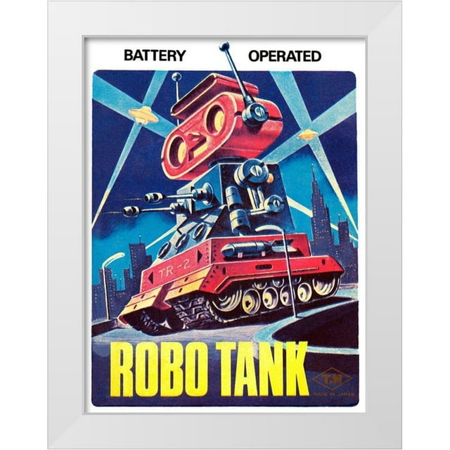 Retrobot 19x24 White Modern Wood Framed Museum Art Print Titled - Robo ...