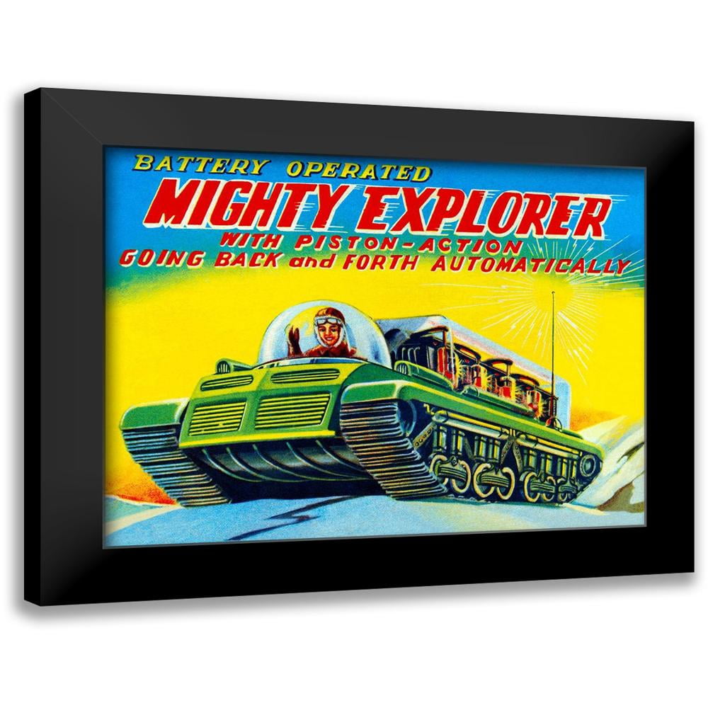 Retrobot 24x19 Black Modern Framed Museum Art Print Titled - Mighty Explorer with Piston Action ...