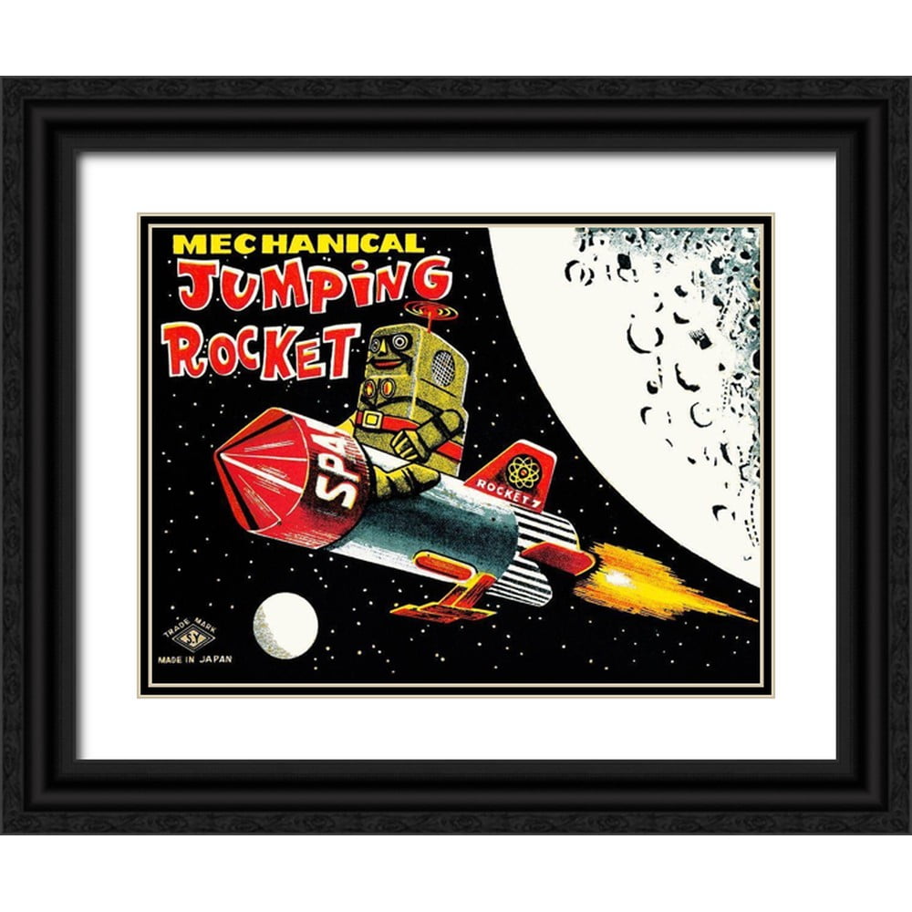 Retrobot 32x25 Black Ornate Wood Framed with Double Matting Museum Art Print Titled - Mechanical ...