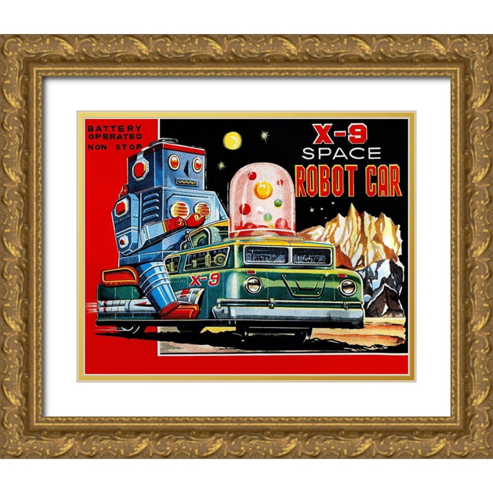 Retrobot 32x26 Gold Ornate Wood Framed with Double Matting Museum Art ...