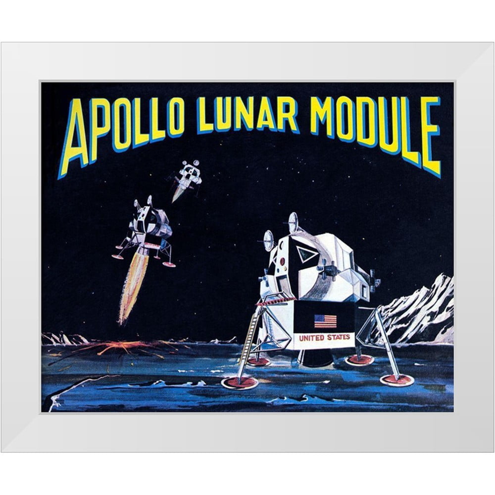 Retrobot 32x26 White Modern Wood Framed Museum Art Print Titled ...