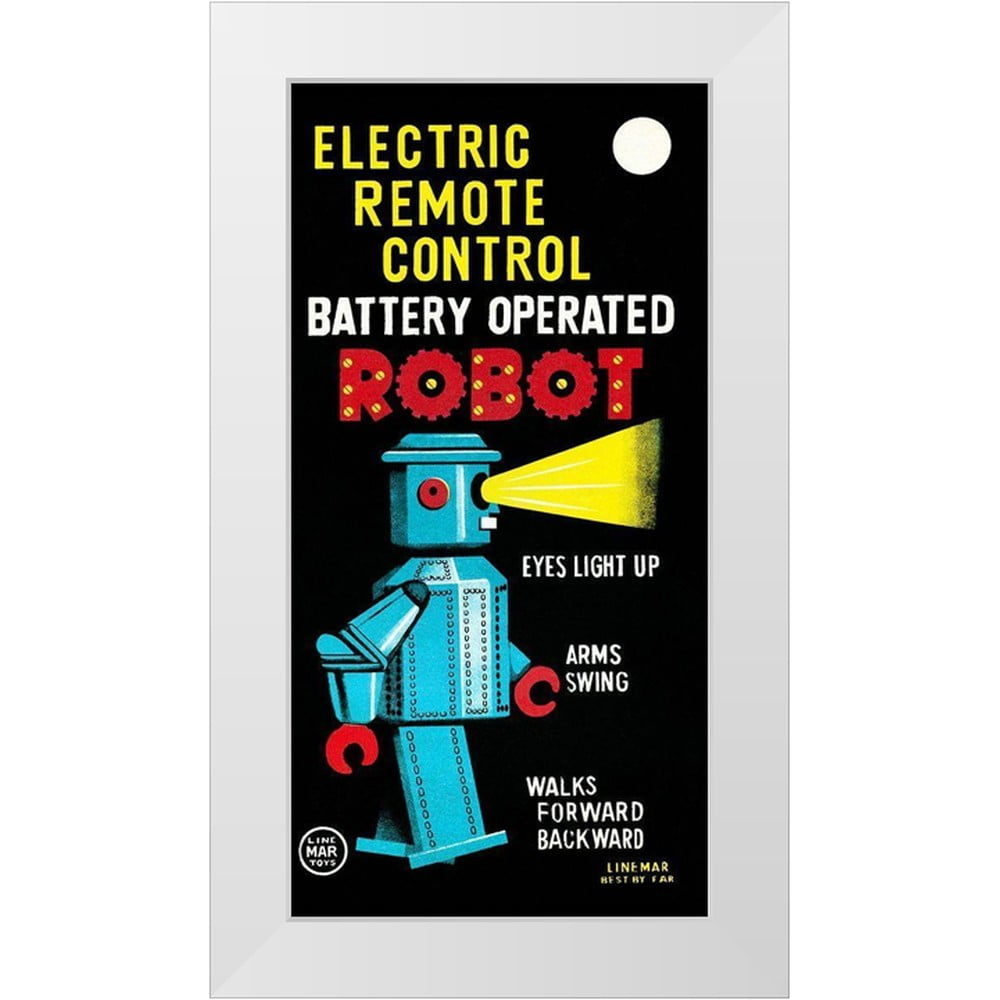 Retrobot 9x14 White Modern Wood Framed Museum Art Print Titled ...