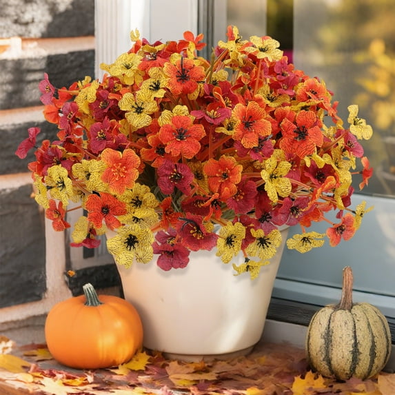 Retrocular 24 Bundles Artificial Fall Flowers, Autumn Faux Silk Flowers ...