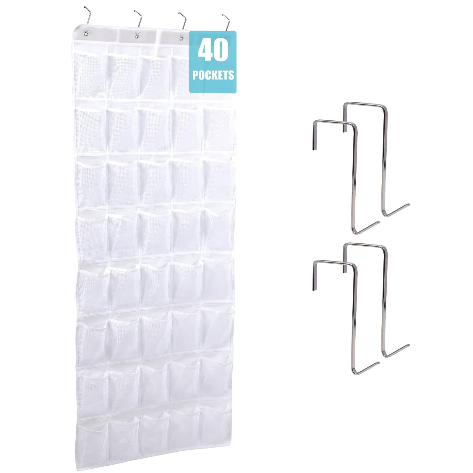 Retrocular 40 Pockets Over the Door Shoe Organizer, Hanging Mesh ...
