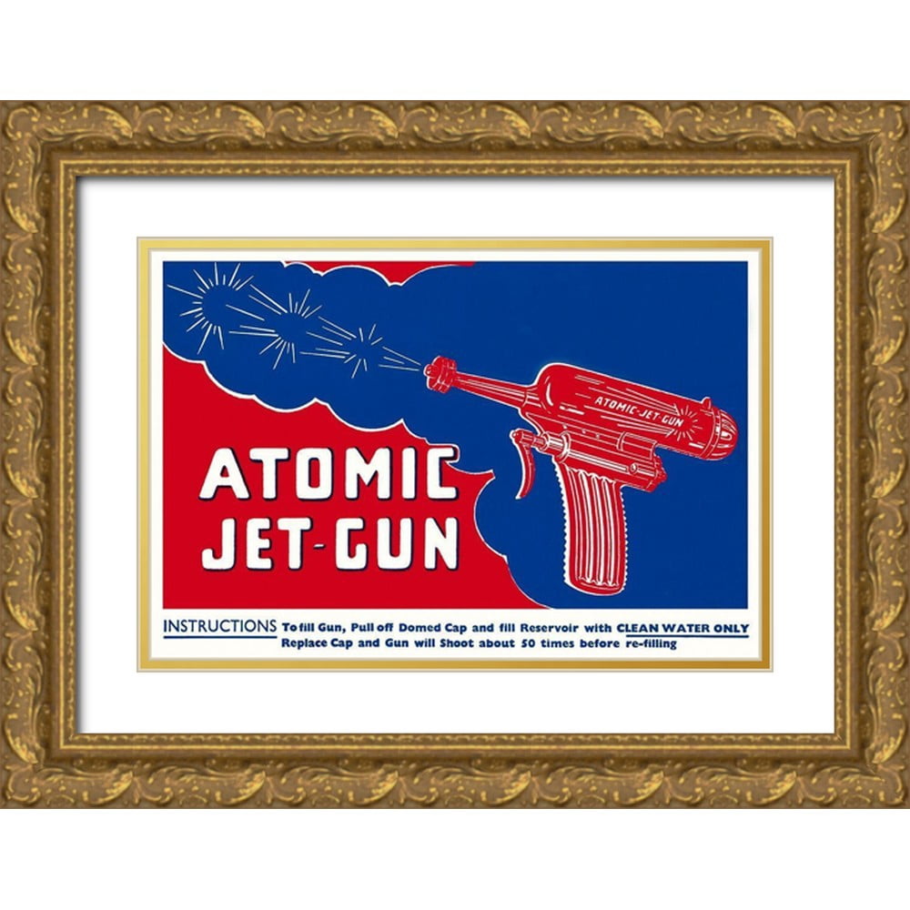 Retrogun 14x11 Gold Ornate Wood Framed with Double Matting Museum Art ...