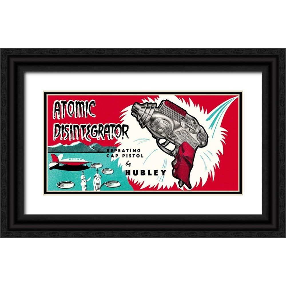 Retrogun 18x11 Black Ornate Wood Framed with Double Matting Museum Art ...
