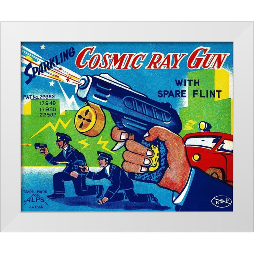 Retrogun 24x20 White Modern Wood Framed Museum Art Print Titled ...