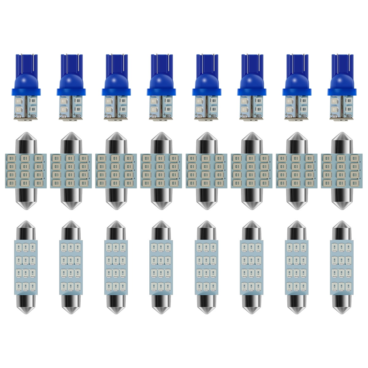 Retrok 24pcs Car Interior Lights 6500K Car Bulb Kit T10 31mm 41mm Dome ...