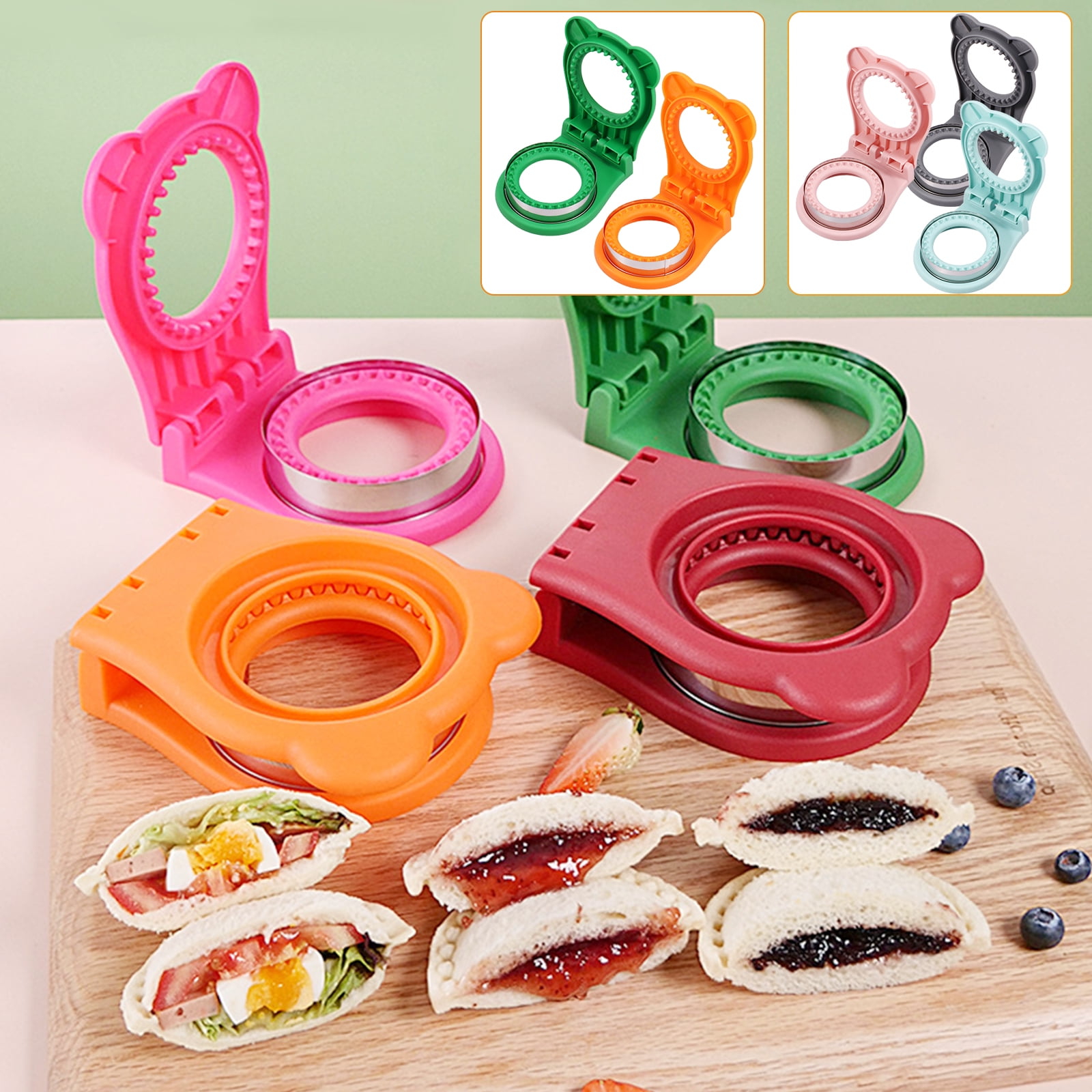 Retrok 2pcs 4 inch Sandwich Cutter and Sealer Stainless Steel Round ...